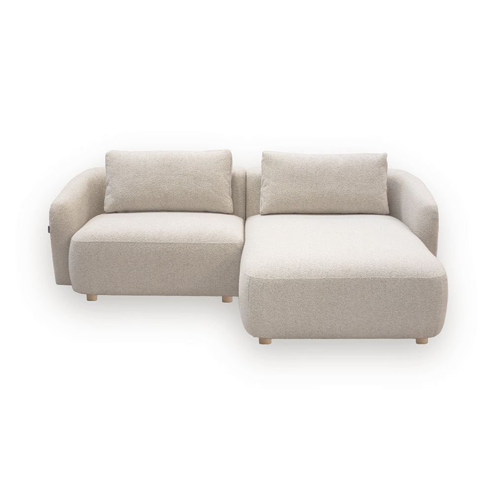 Nolio Modulsofa - Beige Bouclé med højrevendt chaiselong - 220 cm