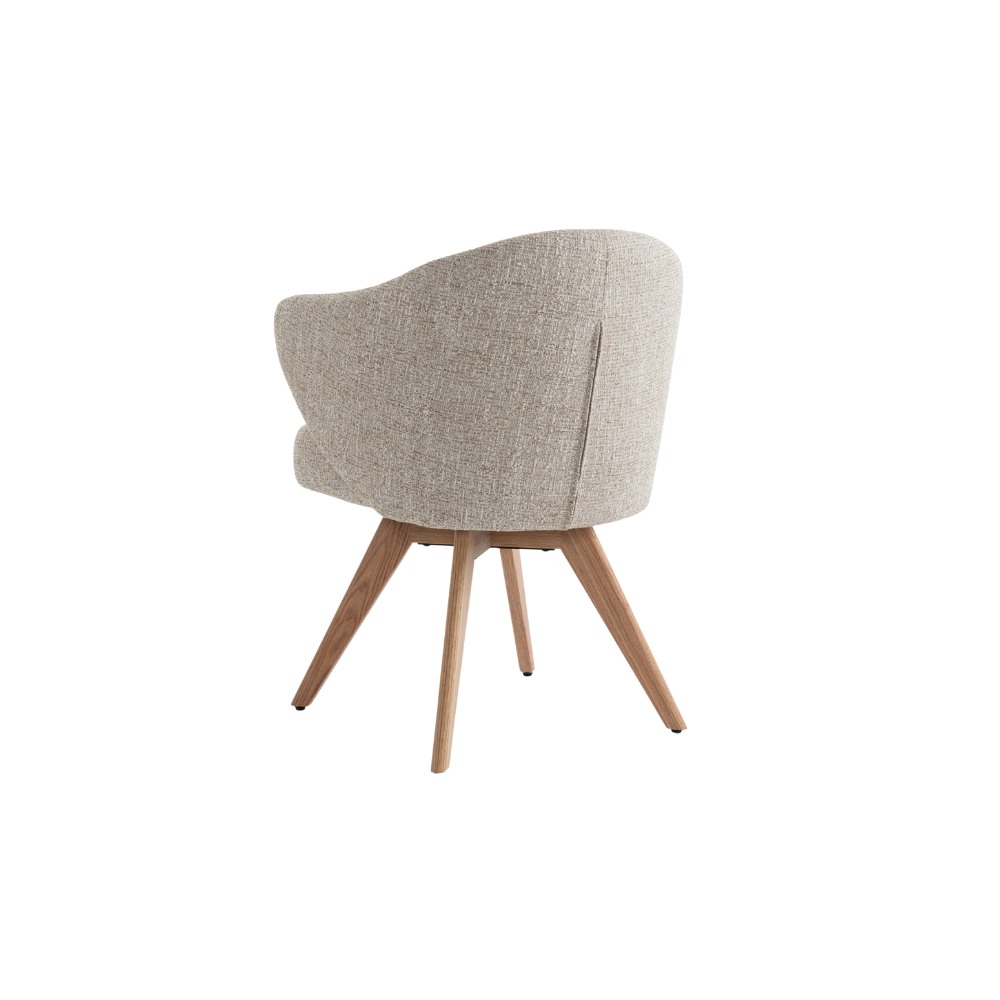 Verdal Spisebordsstol i Beige Bouclé m. Natur eg ben